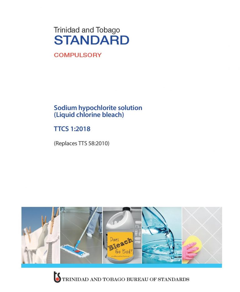TTCS 1:2018, Sodium Hypochlorite Solution (Liquid Chlorine Bleach ...