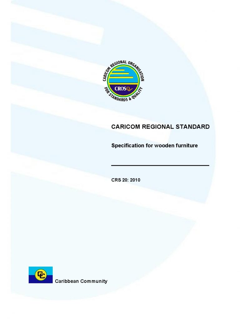 CRS 20: 2010, Specification for wooden furniture – TTBS