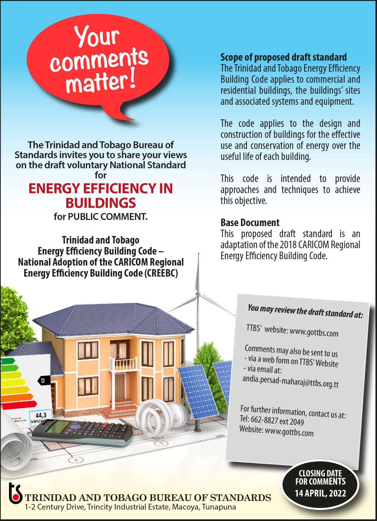 Draft National Standard for Public Comment – Trinidad and Tobago Energy Efficiency Building Code ...