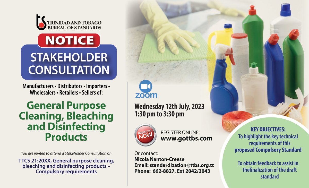 Virtual Stakeholder Consultation: Draft Compulsory Standard For Cleaning, Bleaching ...