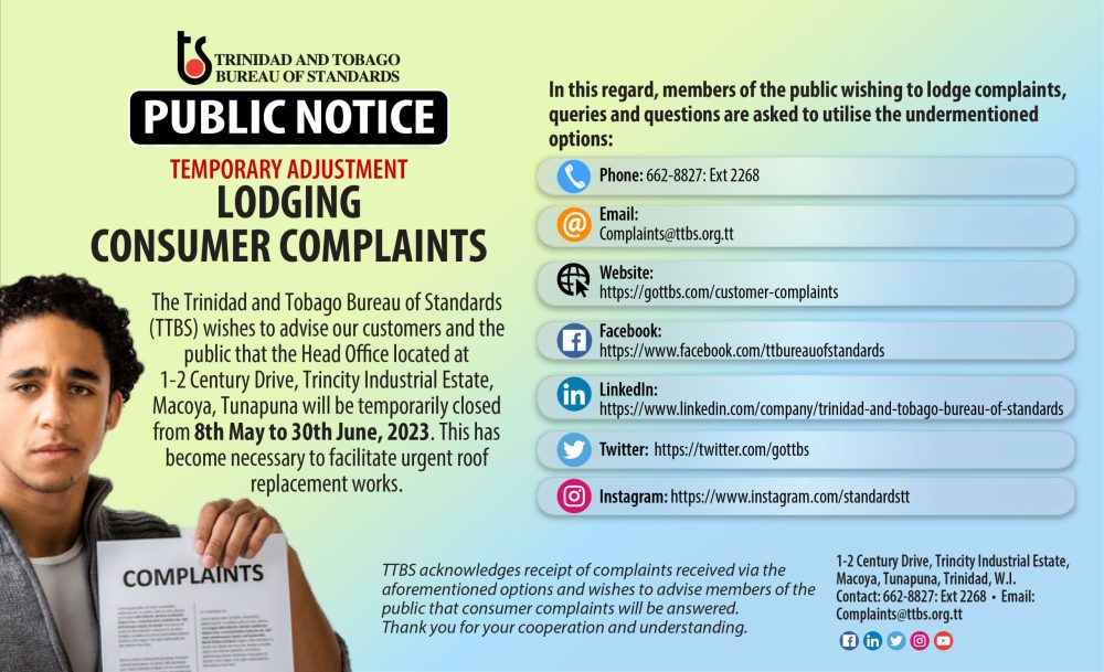 Frequently Asked Questions (FAQ) For Consumers On Complaints | TTBS