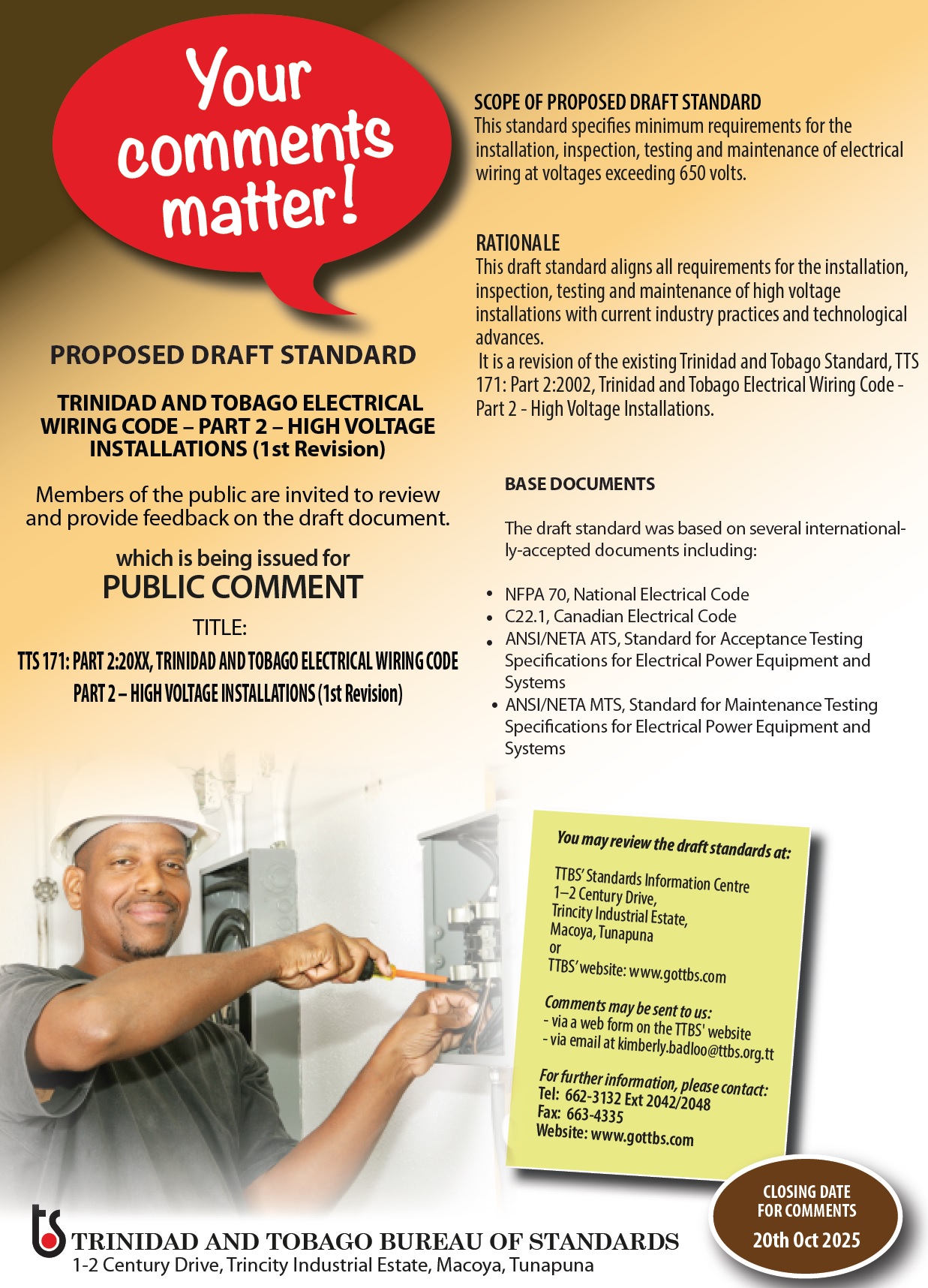For Public Comment: Draft Voluntary National Standard – PCTTS 171: Part ...